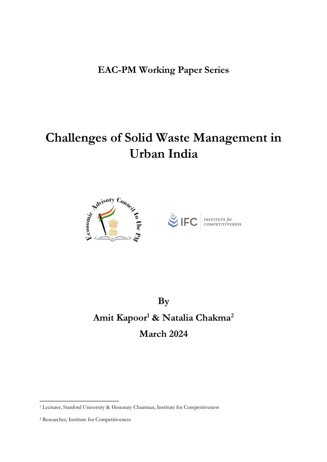 Challenges of Solid Waste Management in Urban India – EAC-PM